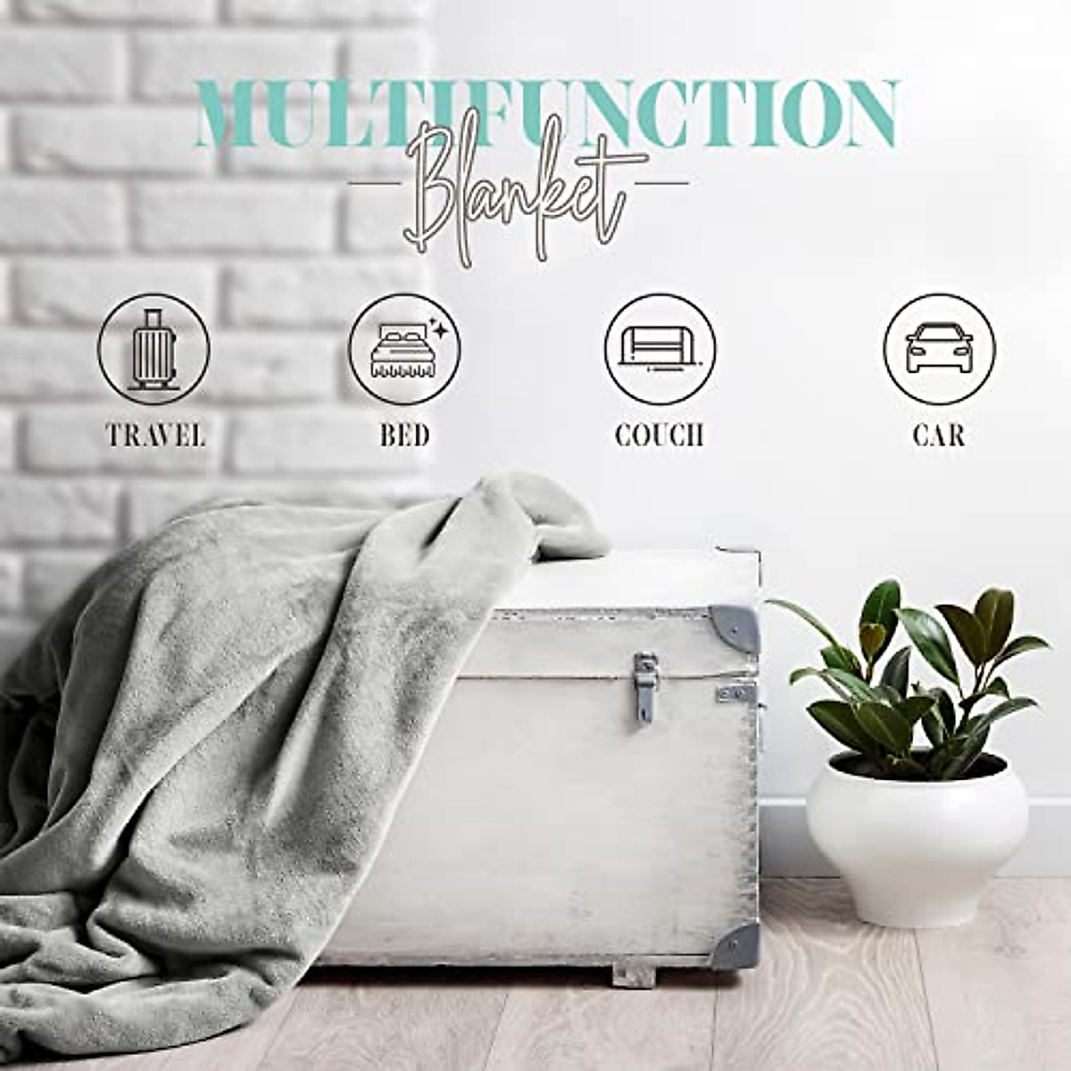 Elegant Comfort Throw Blanket, Reversible Sherpa Flannel, Ultra-Soft, Fuzzy, Cozy and Plush- All Season Lightweight Decorative Throw, 50 x 60 inches, Ombre Design Sherpa Throw, Blue