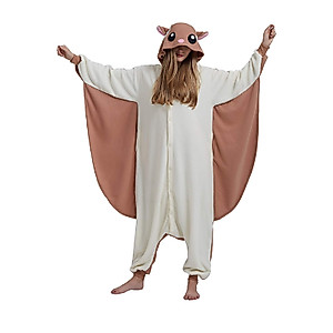 DarkCom Women Men Cosplay Flying Squirrel Onesie Halloween Costume Christmas Pajamas Animal Homewear Sleepwear Large