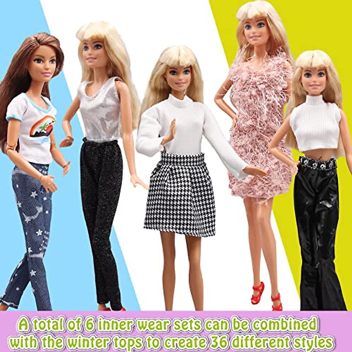 ZTWEDEN Doll Winter Coat Jacket Clothes and Accessories for 30cm Girl Doll with Doll Shoes Winter Tops Coat Jacket Jeans Dress Skirt T-Shirt Hat Hangers Necklaces Handbags for Girls Xmas Gift