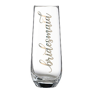Lillian Rose Gold Bridesmaid Stemless Champagne Glass, 1 Count (Pack of 1), Clear