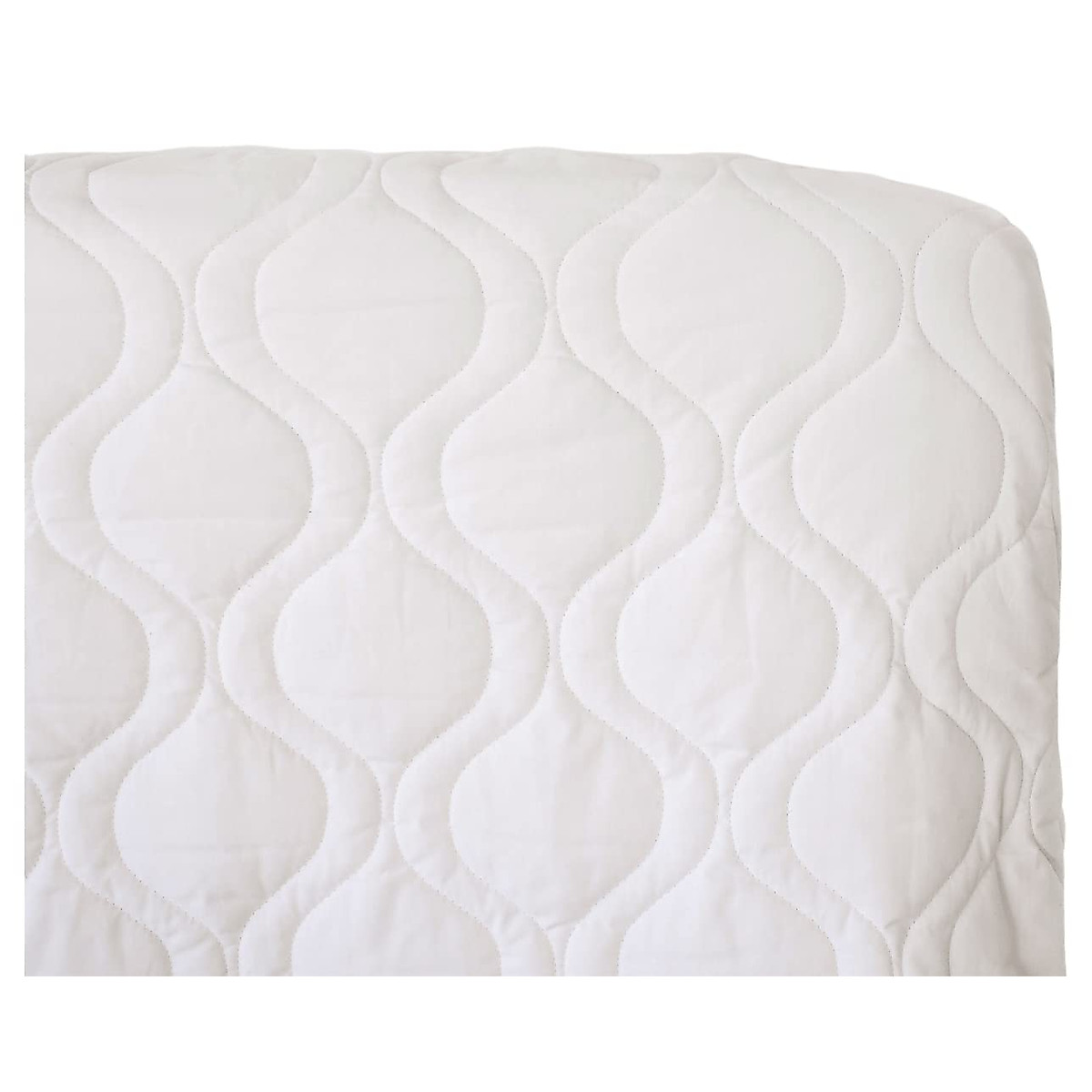 SheetWorld Quilted Fitted Basket Mattress Pad 13 x 27, Solid White, Made in USA