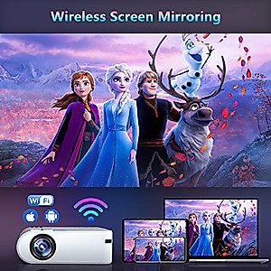 YABER Mini Projector with Screen, 1080P Full HD 8000L Outdoor Movie Projector, Portable WiFi Projector Compatible with TV Stick/iOS/Android/TV Stick/PC/PS5, for Home Theater & Outdoor Movies
