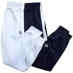 RBX Boys Sweatpants - 2 Pack Stretch Performance Tricot Activewear Boys Joggers Athletic Pants with Side Pockets (Size: 4-20), Size 14-16, Navy White