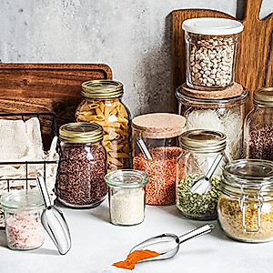 LIANYU Ice Scoop, 12 Ounce Stainless Steel Scoop, Metal Heavy Food Scoops for Ice Cube Flour Beans, Utility Scooper for Kitchen Bar Shop, Mirror Finish, Dishwasher Safe