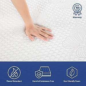Olee Sleep 9 Inch Ventilated Gel Infused Memory Foam Mattress, CertiPUR-US® Certified, Gray, King