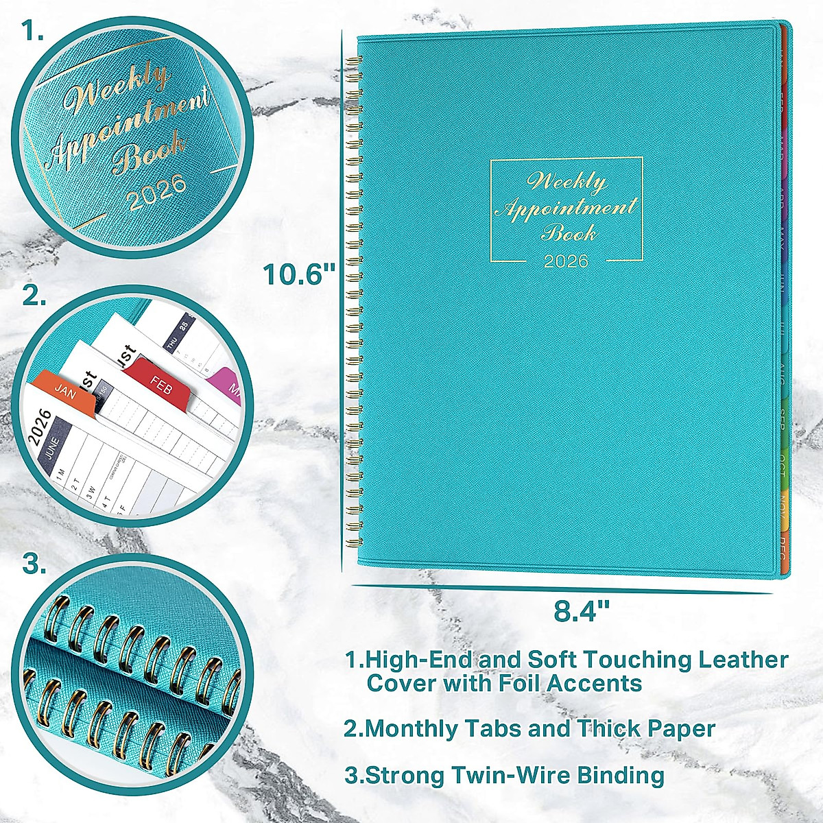 Weekly Appointment Book 2023 - Daily Hourly Planner 2023, January 2023- December 2023, 8.4" x 10.6", 15-Minute Interval, Flexible Soft Cover, Twin-Wire Binding, Perfect for Your Life