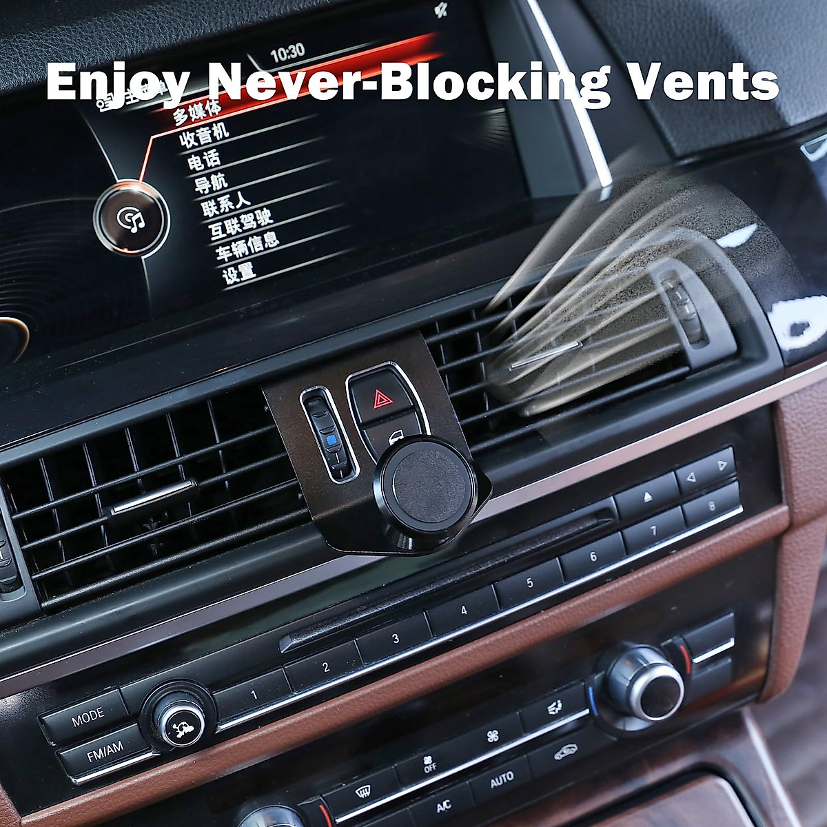 LLKUANG 360-Degree Rotary Cell Phone Holder Mobile Phone Mount Black(Magnet) for BMW 5 Series F11 F10 F07 2010-2016 (Black)