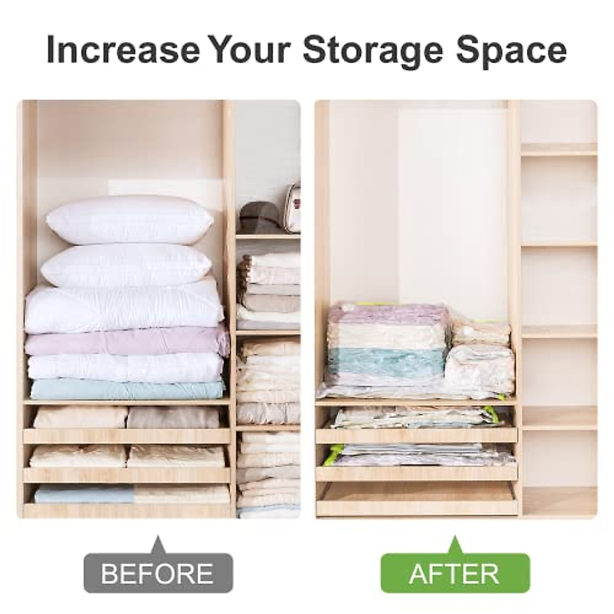 Umimile Vacuum Storage Bags with Electric Pump, 12 Pack (3 Jumbo, 3 Large, 3 Medium, 3 Small) Space Saver Bag, Vacuum Sealer Bags for Clothes, Mattress, Blanket, Duvets, Pillows, Comforters,Travel, Moving