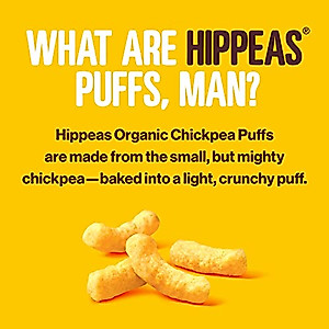 Hippeas Organic Chickpea Puffs Vegan White Cheddar, 1 Ounce, 6 Count