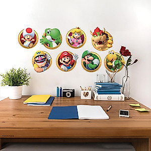 RoomMates RMK5224SCS Super Mario Character Peel and Stick Wall Decals, Yellow, Green, red