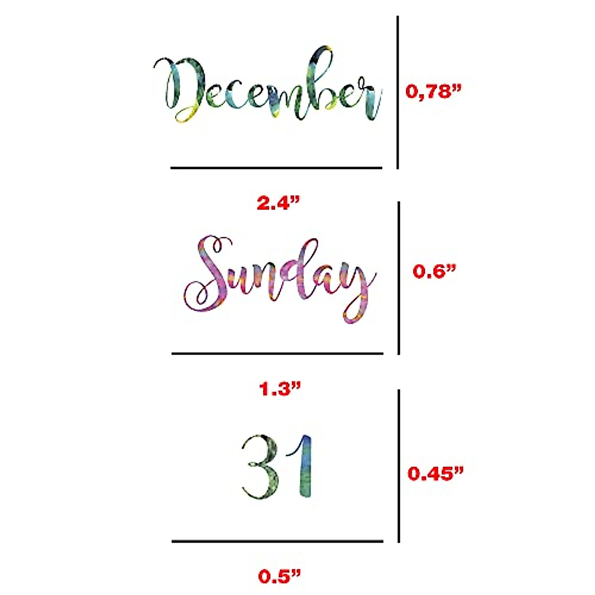 Watercolor Months, Watercolor Stickers, Watercolor Numbers, Watercolor Days of the Week, Sticker Kit, Sticker Set, Sticker Pack