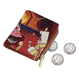 KBVWHW Cartoon Animation Faux Leather Wallet |Beauty and The Beast Wallet | TV Movie Lover Gifts Birthday Graduation Inspirational Gifts for Daughter Girls (beauty)