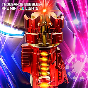 ROHSCE Bubble Machine Gun, Automatic Bubble Blaster for Toddlers Kids Ages 5 6 7 8 9 10 11 12 Year Old, Great Gifts for Children Adult, Bubble Shooter with Led Lights for Outdoor Party, Bubble Blower