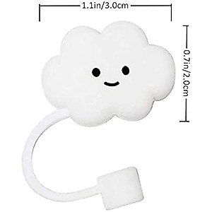 Food Grade Silicone Straw Tip, Silicone Straw Tips Cover Reusable Cloud Shape Straw Toppers, Drinking Straw Covers Plugs Anti-dust Airtight Seal Splash Proof, Outdoor Home Kitchen Party Decor