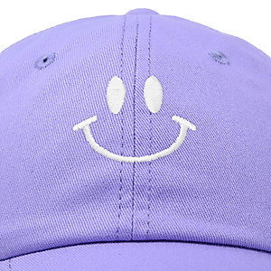 DALIX Smile Baseball Cap Smiling Face Happy Dad Hat Men Women Teens in Lavender
