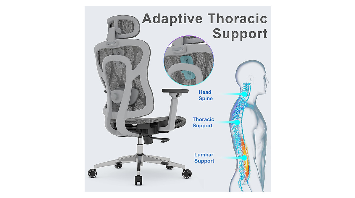 Logicfox Ergonomic Mesh Office Chair with Adjustable Support & Lumbar