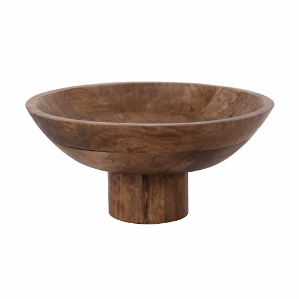 Bloomingville Mango Wood Footed, Walnut Finish Bowl, 12" L x 12" W x 5" H, Brown