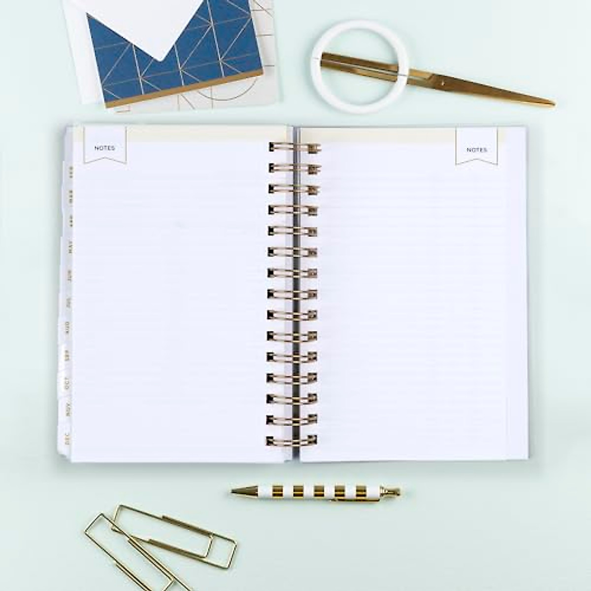 Day Designer for Blue Sky 2024 Daily and Monthly Planner, 5" x 8", Frosted Cover, Wirebound, Navy Stripe (103623-24)