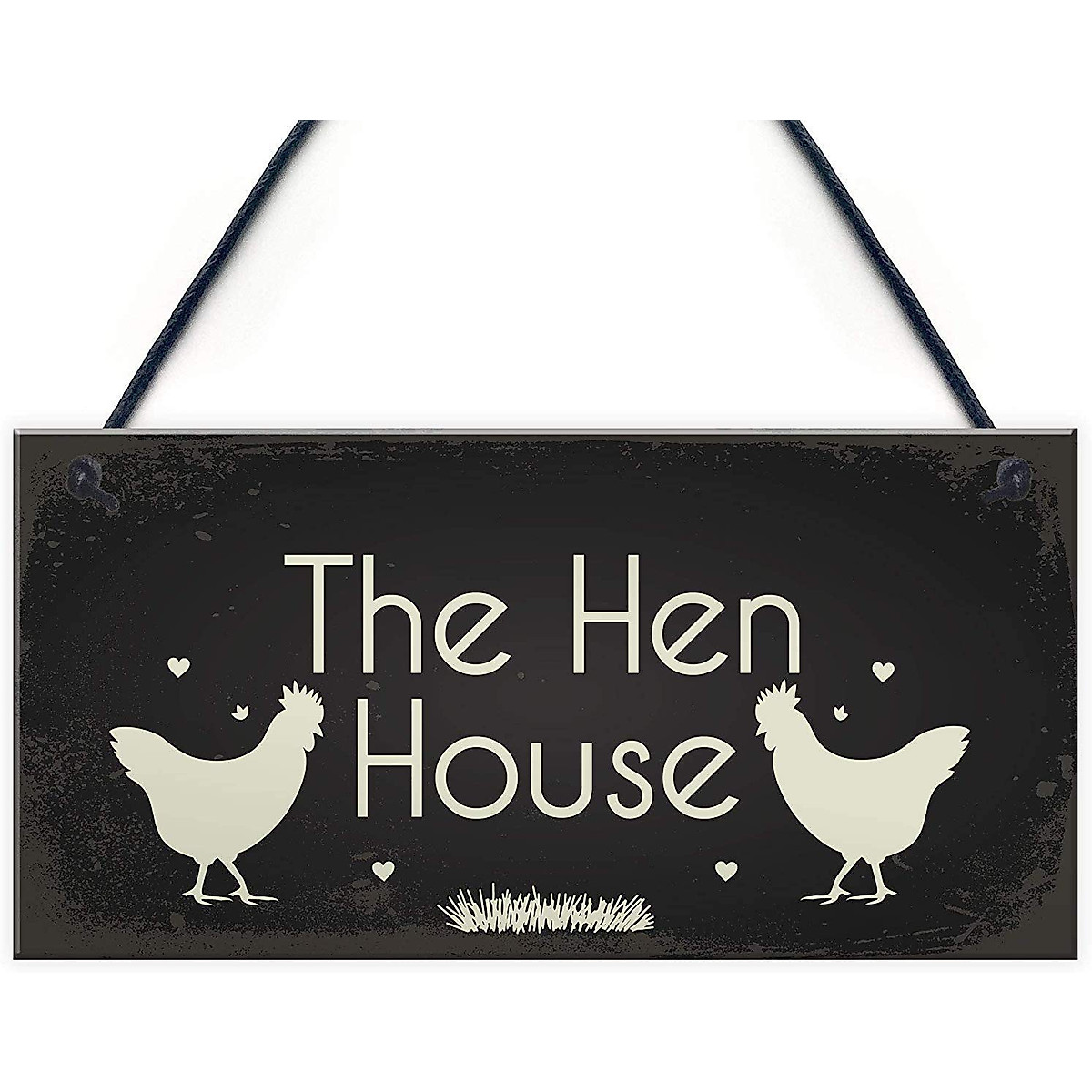 POWERMAZ Rustic The Hen House Wood Plaque Signs Chicken Cock Coop Egg Garden Gift 12x6(BW1984)