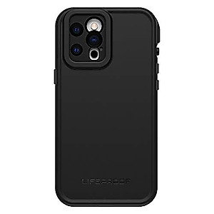 iPhone 12 Pro Max Case, LifeProof, FRE Series, waterproof IP68, built-in screen protector, port cover protection, snaps to MagSafe - BLACK
