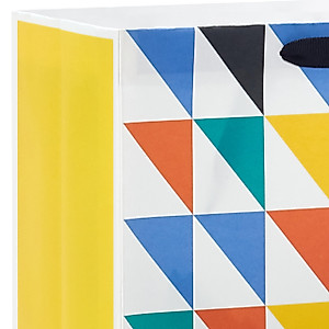 Hallmark Assorted Gift Bags (8 Bags: 3 Small 6", 3 Medium 9", 2 Large 13") Colorful Stripes, Triangles, Shapes
