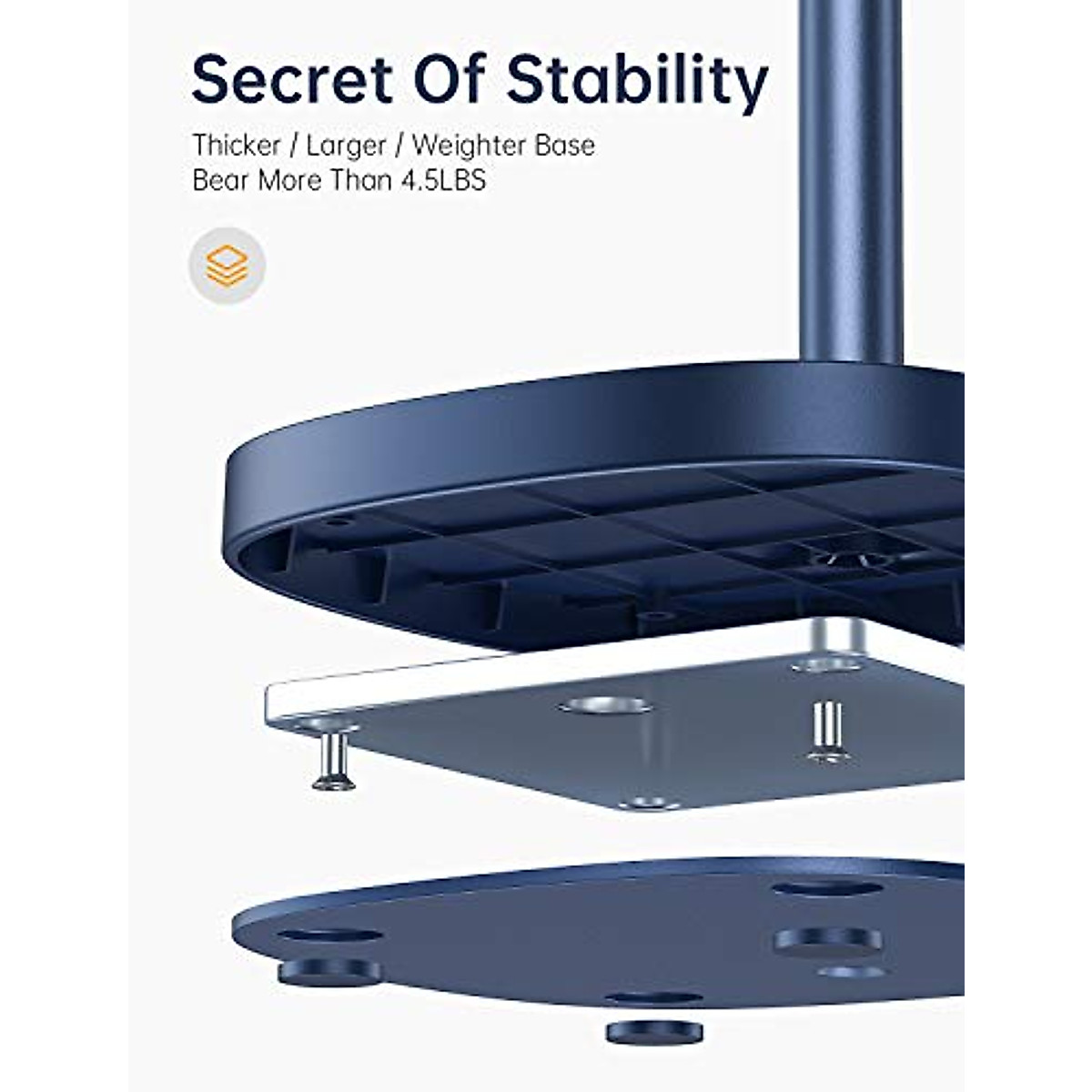 LISEN Cell Phone Stand,Angle Height Adjustable Stable Cell Phone Stand for Desk,Sturdy Aluminum Metal Phone Holder (Blue)