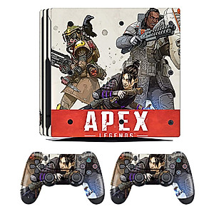 PS4 Pro Skins - Decals for PS4 Controller Playstation 4 Pro - Stickers Cover for PS4 Pro Controller Sony Playstation Four Pro Accessories with Dualshock 4 Two Controllers Skin - Apex
