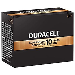 Duracell - CopperTop C Alkaline Batteries with recloseable package - long lasting, all-purpose C battery for household and business - Pack of 12