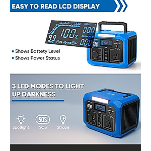 Portable Power Station 350W (500W Surge), Prostormer 299.5Wh/83200mAh Backup Lithium Battery with 110V AC Outlet and Wireless Charger, Solar Generator for Outdoor Camping, RV Travel and Home Emergency