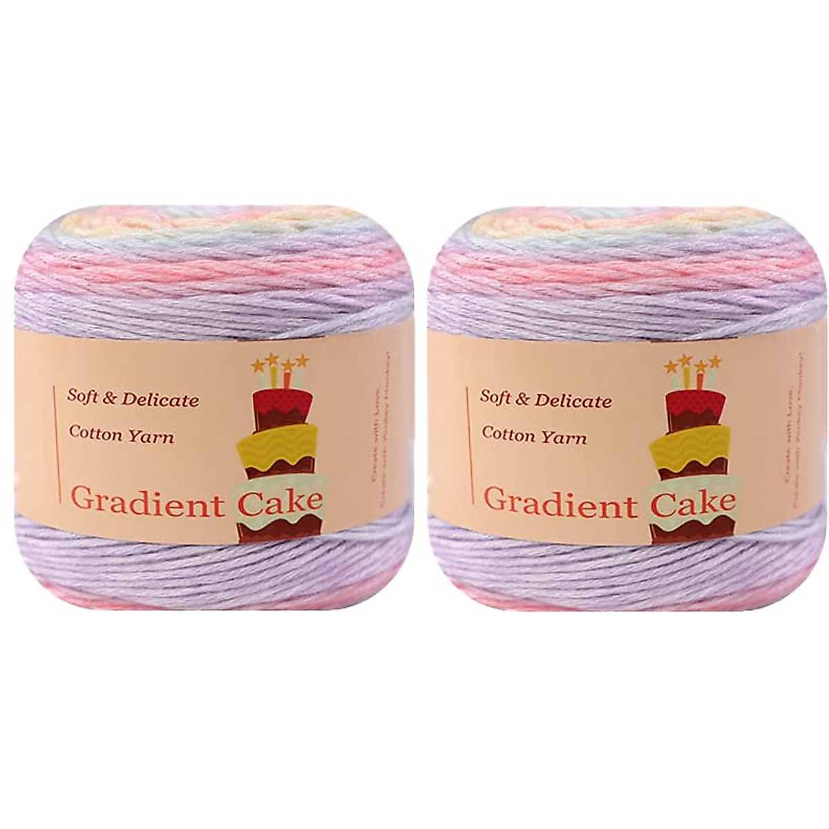 2-pk Gradient Cake Cotton Ball by Yonkey Monkey (1171) Knitting Crochet