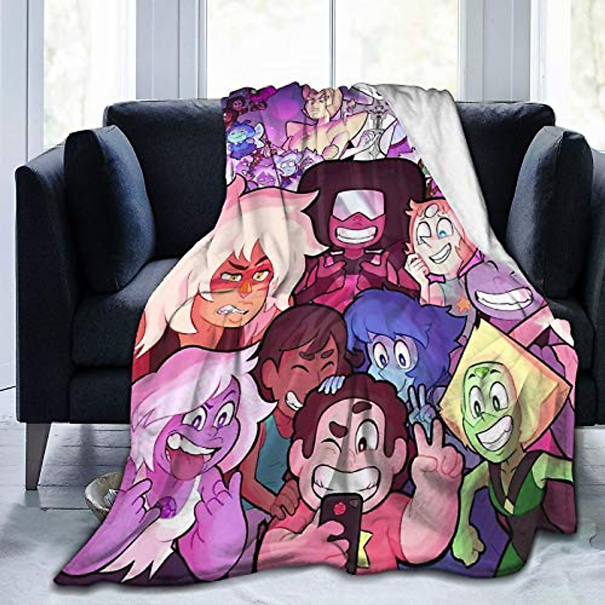 POLIAB Flannel Fleece Throw Blanket Lightweight Cozy Super Soft Bedspread Sheet Microfiber (50"X40")