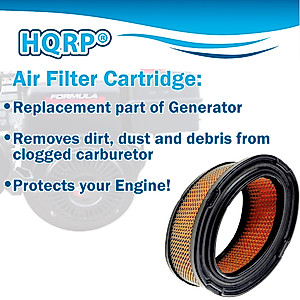 HQRP Filter Compatible with DeVilbiss Powerback GT5000 GT5250 5000 5250 10HP, Generac PP5000T 5000 6250 watt, Coleman PowerMate 5000 watt Generator Engines, Replacement for Tecumseh 33268 33263