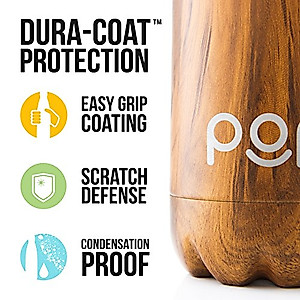 POP Design Stainless Steel Vacuum Insulated Water Bottle, Keeps Cold 24hrs or Hot for 12hrs, Sweat & Leak-Proof, BPA Free, 25 Ounce, Zebrana