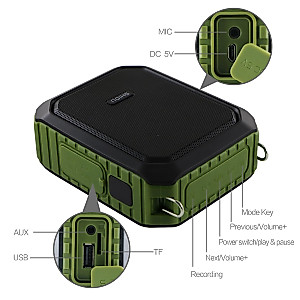 Voice Amplifier for Teachers, Portable Speaker with Wired Microphone, Personal PA System and Megaphone, 18W, 4400mAh, Feature Bluetooth, Record, Waterproof, for Teaching, Speech Tour Guide M800