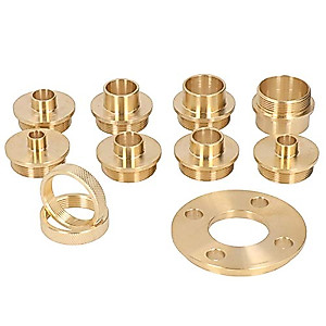 BTER Router Template Guide Set, 11pcs Solid Brass Template Guide Bushing Set, Portable Router Guide Bushing Kit with Carrying Case, Lock Nuts & Template Guide Adapter for Hinge Routing, Dovetailing