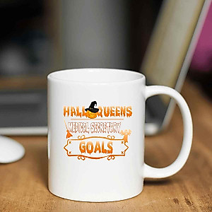 Appreciation Present for Medical Secretary, an Ideal for Friend Medical Secretary Goals Quote on 11 Oz White Ceramic Coffee Mug