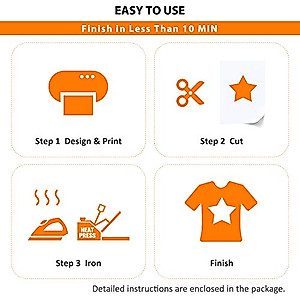 Printable Heat Transfer Paper for Inkjet Printers, 20 Sheets Mixed Pack - Light and Dark Fabric Iron-On Transfer Paper for DIY T-shirts, 8.5X11 Inch