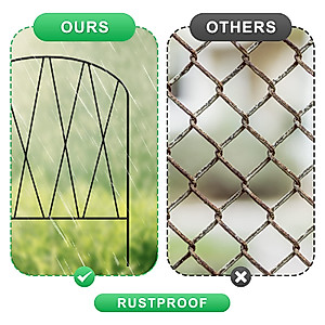 10 Pack Decorative Garden Fence 10.3 ft (L) x 15.9 in (H) Small Garden Fence Animal Barrier Arched Rustproof Garden Fence Border Rabbit Metal Flower Bed Fencing for Yard Patio Outdoor Landscape