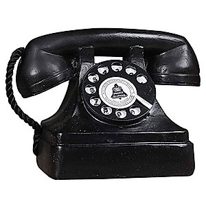 1 Pack Antique Phone Props - L 6-1/2"X W 4" x H 5-1/4" Black Creative Vintage Decorative Phone - Cafe Bar Window Decoration Home Decor - Microphone Unremovable