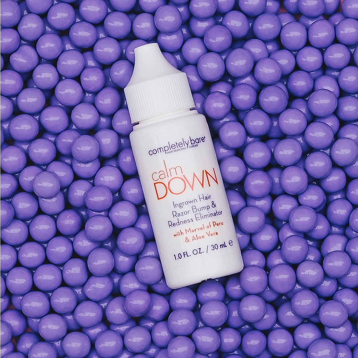 completely bare calm DOWN Ingrown Hair, Razor Bump & Redness Eliminator - Exfoliating AHAs & BHAs