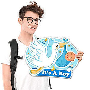 IT’S A BOY Blue Yard Signs with Stakes –Boy Special Delivery - It’s A Boy Stork Baby Shower Yard Sign Lawn Decorations - Party Yardy Sign-Welcome Home Baby Lawn Sign- Gender Reveal Baby Shower