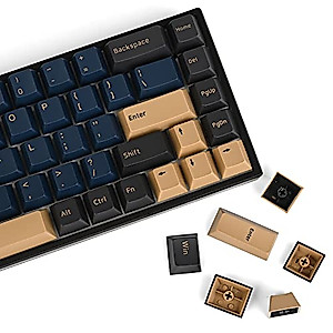 Fogruaden PBT Blue Samurai Keycaps, 170 Keycap Set Double Shot Keycaps, Cherry Profile, Custom Keycaps for Cherry Gateron MX Switches Mechanical Keyboard