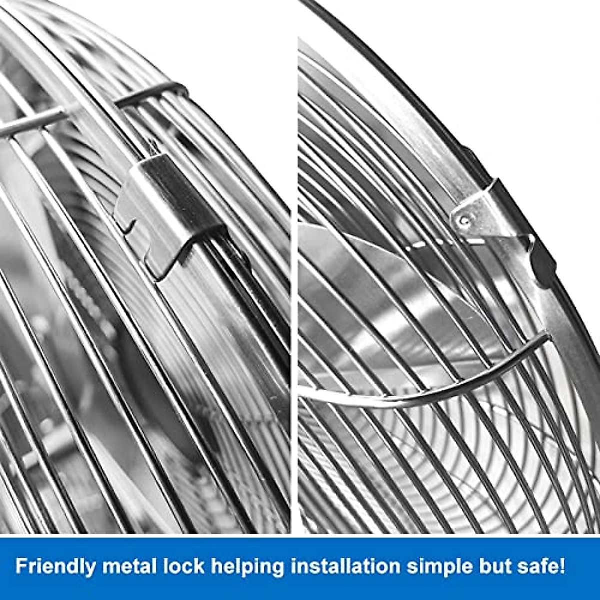 TinaMros 16'' Metal Pedestal Fan quiet, Standing Fan, High Velocity 3-Speed and Adjustable Height for Bedroom, Living Room, shop, Home, Office & College Dorm (Brushed Nickel)