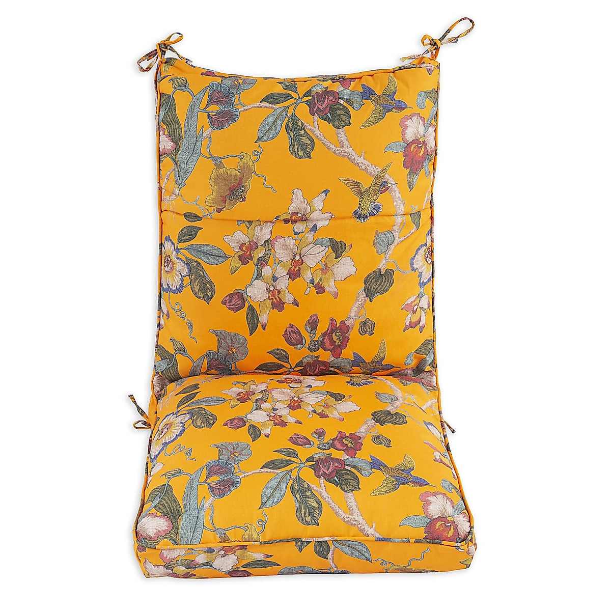 Makimoo Set of 4 Outdoor Dining Chair Cushions, Comfort Patio Seating Cushions, 44 x21x4.5 inch, Single Welt and Zipper (Sunset Blossom Orange)