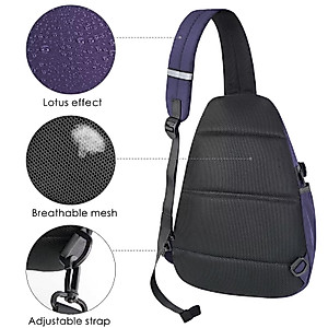 Sling Backpack Travel Shoulder Bag Lightweight Chest Daypack One Strap Crossbody Bags Camp Day Packs for Women and Men Hiking Accessories Large Navy Blue Dark Blue
