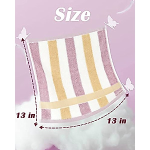 Striped Cotton Washcloths Small Towels Set, 12 Pack Bath Washcloths for Your Face and Body 13 x 13 Inches, Face Cloths for Washing Face, 3 Colors Wash Cloths Face Towels for Bathroom