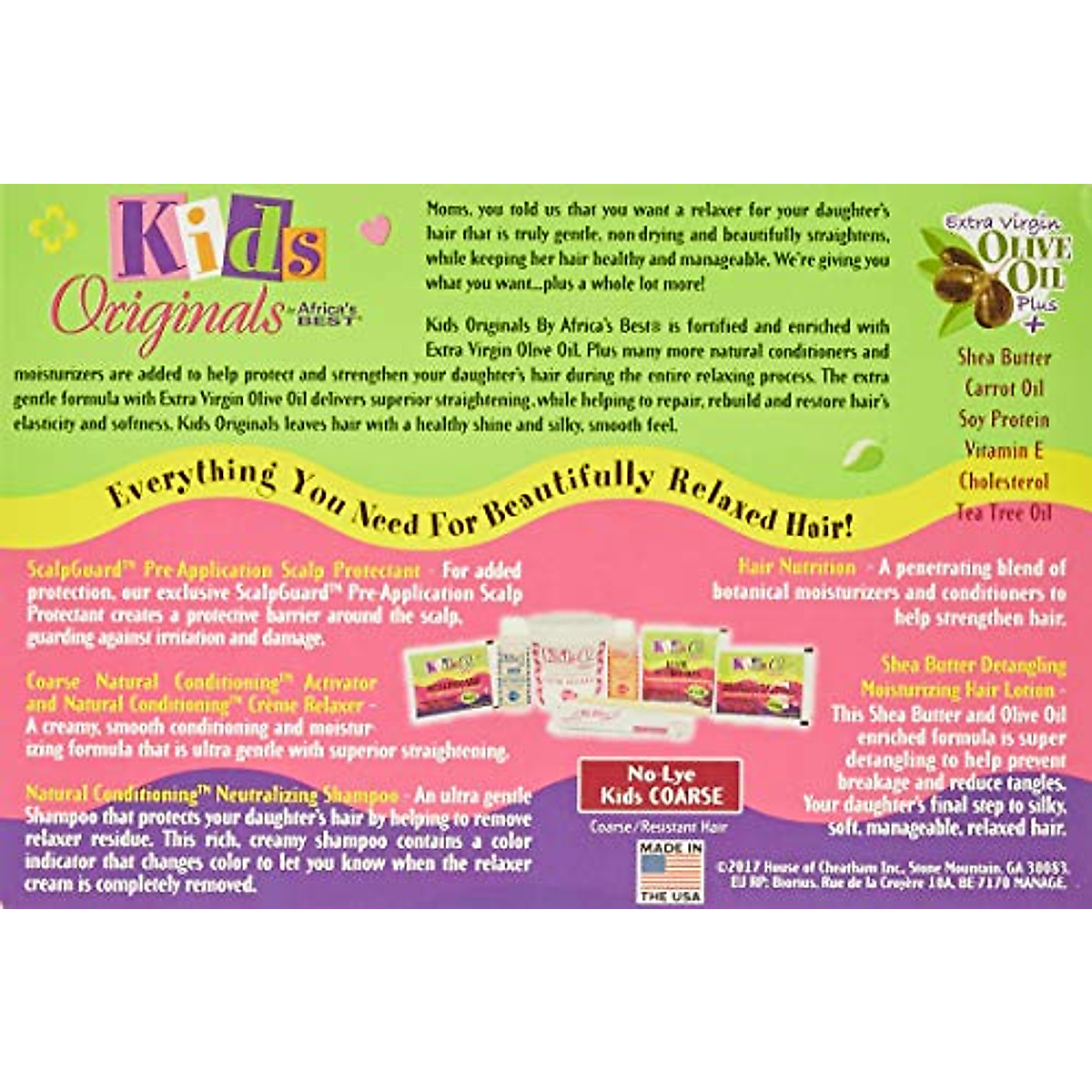 Kids Originals by Africa's Best Natural Conditioning Relaxer System, No Lye Formula, For Kids Coarse Hair, enriched Extra Virgin Olive Oil, Shea Butter, and Vitamin E