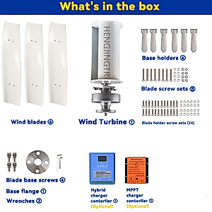 Wind Turbine Generator Kit, 800W 12V-48V with 3 Blade Wind Generator Kit with Charge Controller Wind Power Generator for Hybrid Solar Wind System,48v