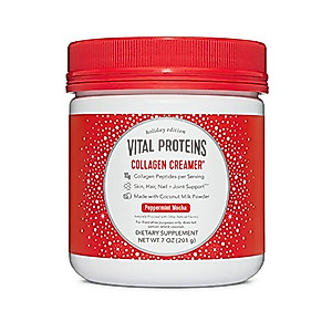 Vital Proteins Peppermint Mocha Collagen Creamer, 10g Collagen for Hair, Skin, Bone & Joint Health, 9g MCTs, 7oz