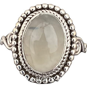 925 Silver Handmade Prehnite Dainty Ring For Women And Girls Unique Jewelry Designer Ring Gift Her BY PURNIMA SILVER ARTISAN (12 1/2 US)